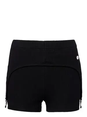 Jean Paul Gaultier Ribbed-knit Cotton Jersey Shorts - Black