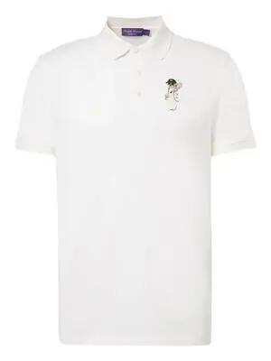 Ralph Lauren Purple Label Polo Bear Cotton And Cashmere Polo Shirt - White