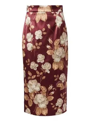 Dolce & Gabbana Floral High-rise Satin Midi Skirt - Multicoloured