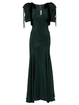 RODARTE Bow-detail Silk Cocktail Dress - Green