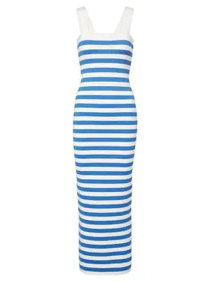 Posse Ari Striped Knitted Maxi Dress - Blue