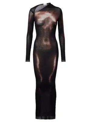 Jean Paul Gaultier Trompe L'oeil Mesh Maxi Dress - Multicoloured
