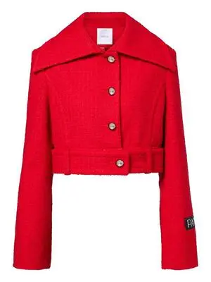 Patou Cropped Wool-blend Tweed Jacket - Red