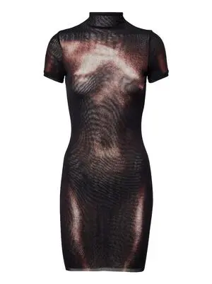 JEAN PAUL GAULTIER Trompe L'oeil Mesh Minidress - Multicoloured