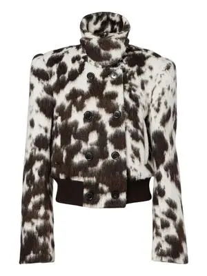 Dries Van Noten Animal-printed Wool-blend Jacket - Brown