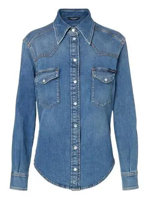 Dolce & Gabbana Washed Denim Shirt - Blue