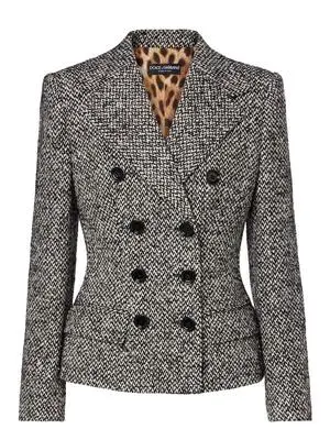 Dolce & Gabbana Dolce&Gabbana Double-Breasted Wool-Blend Jacket Black