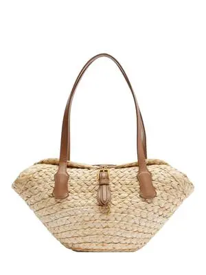 Dolce & Gabbana Capri Small Raffia Basket Bag - Beige