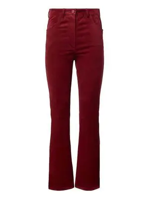 JOSEPH High-rise Suede Slim Pants - Red