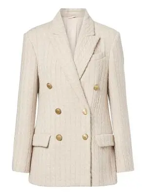 BRUNELLO CUCINELLI Brunello Cucinelli Monili Cable-Knit Cashmere Blazer