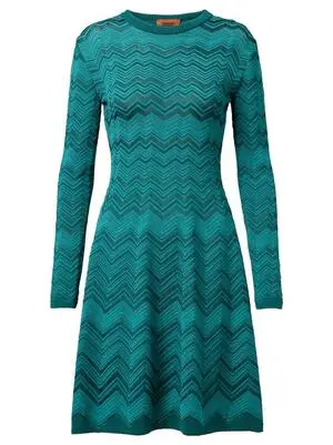 Missoni Zigzag Knitted Minidress - Green