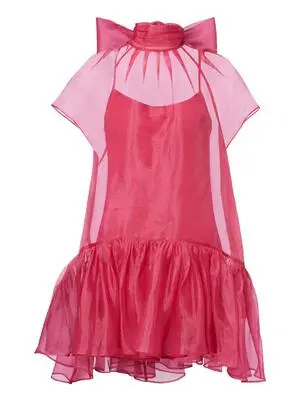 Simkhai Beaux Bow-detail Organza Minidress - Pink