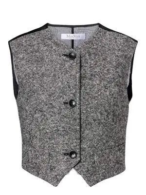 Max Mara Beato Wool And Silk Vest - Grey