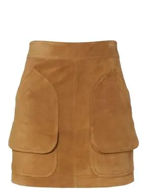Veronica Beard Norwood Suede Miniskirt - Brown