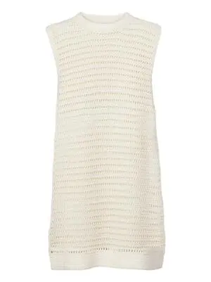 LESET Lucy Crochet Cotton Minidress - White