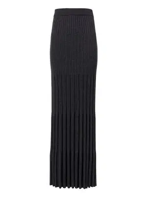 JOSEPH Merino Ribbed-knit Wool Maxi Skirt - Grey