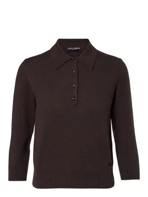 Dolce & Gabbana Cashmere Polo Sweater - Brown