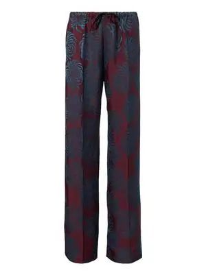 Dries Van Noten Printed Wide-leg Pants - Burgundy