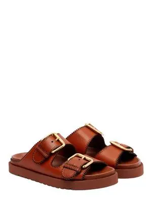 Zimmermann Goldie Leather Sandals - Brown