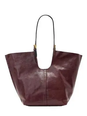 ALLSAINTS Ara Shine Tote Bag - Dark Red