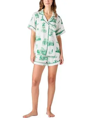 KATIE KIME Boston Toile Shorts Set - Green
