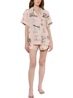 KATIE KIME Texas Toile Shorts Set - Light/pastel Pink