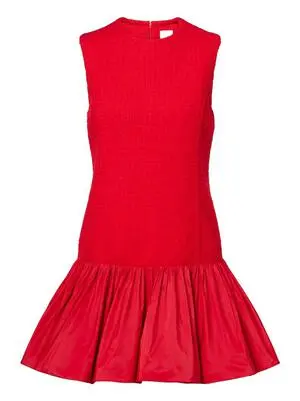 PATOU Tweed And Faille Minidress - Red