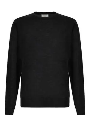 Canali Crew Neck Wool Sweater - Black