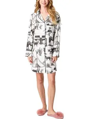 KATIE KIME Marfa Toile Sleep Shirt - White