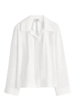 Cos Gathered Pima Cotton Shirt - White