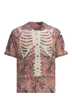 Kapital Floral-print Skeleton Shirt - Pink