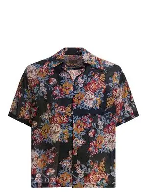 Kapital Floral-print Short-sleeve Shirt - Black
