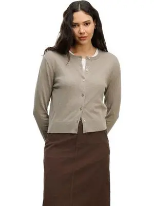 Velvet By Graham & Spencer Violette Cotton Cashmere Cardigan Gray