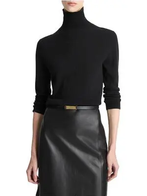 Vince Cashmere-silk Mock-neck Sweater - Black