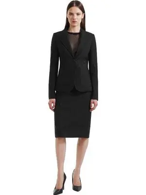 Rudsak Fitted Blazer With Vegan Leather Elbow Patches - Black