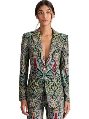 Alice + Olivia Breann Printed Blazer - Natural