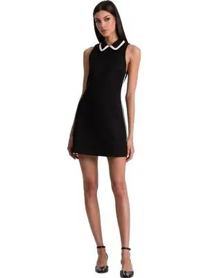 Alice + Olivia Velia Collared Mini Dress - Black