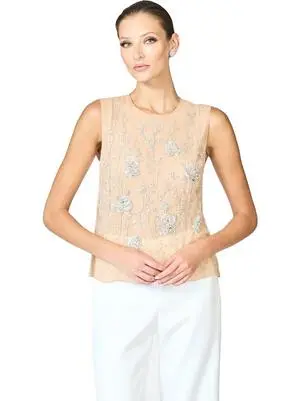 Sachin & Babi Iris Embellished Top - Neutral