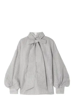 Zimmermann Pussy-bow Striped Blouse - Ivory