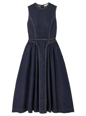 Zimmermann Belted Denim Midi Dress - Blue