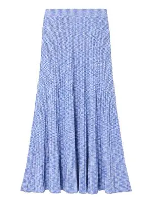 Zimmermann Mouline Ribbed-knit Midi Skirt - Blue