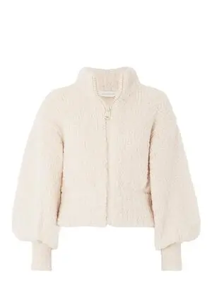 Zimmermann Wool-blend Bouclé-knit Cardigan - Cream