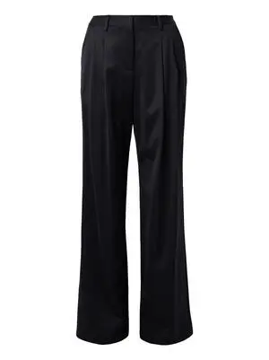 TWP Sullivan Pleated Linen Straight-leg Pants - Blue