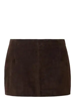 Nour Hammour Avery Suede Mini Skirt - Brown