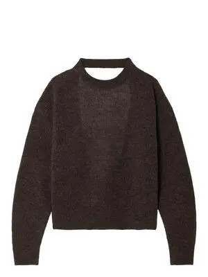 HAIKURE Blair Open-back Ribbed-knit Sweater - Brown