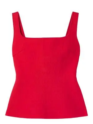 HIGH SPORT Inna Cotton-blend Jacquard Tank - Red