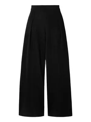 HIGH SPORT Gene Pleated Wide-leg Pants - Black