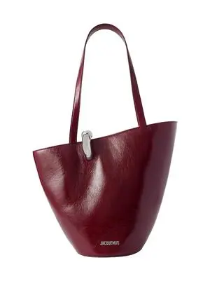 Jacquemus Le Bambola Moyen Crinkled-leather Bag - Burgundy