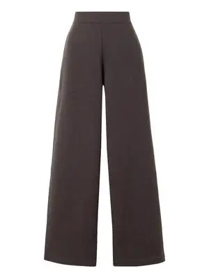 LEMAIRE Wool And Cotton-blend Wide-leg Pants - Brown