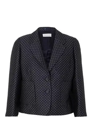 Dries Van Noten Bamie Cropped Jacquard-knit Blazer - Blue